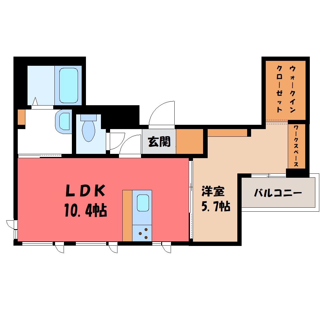 ☆陽東☆1LDK（S）☆ホテルライク☆ネット無料☆シャーメゾン物件☆｜宇都宮 賃貸のことなら小金井不動産
